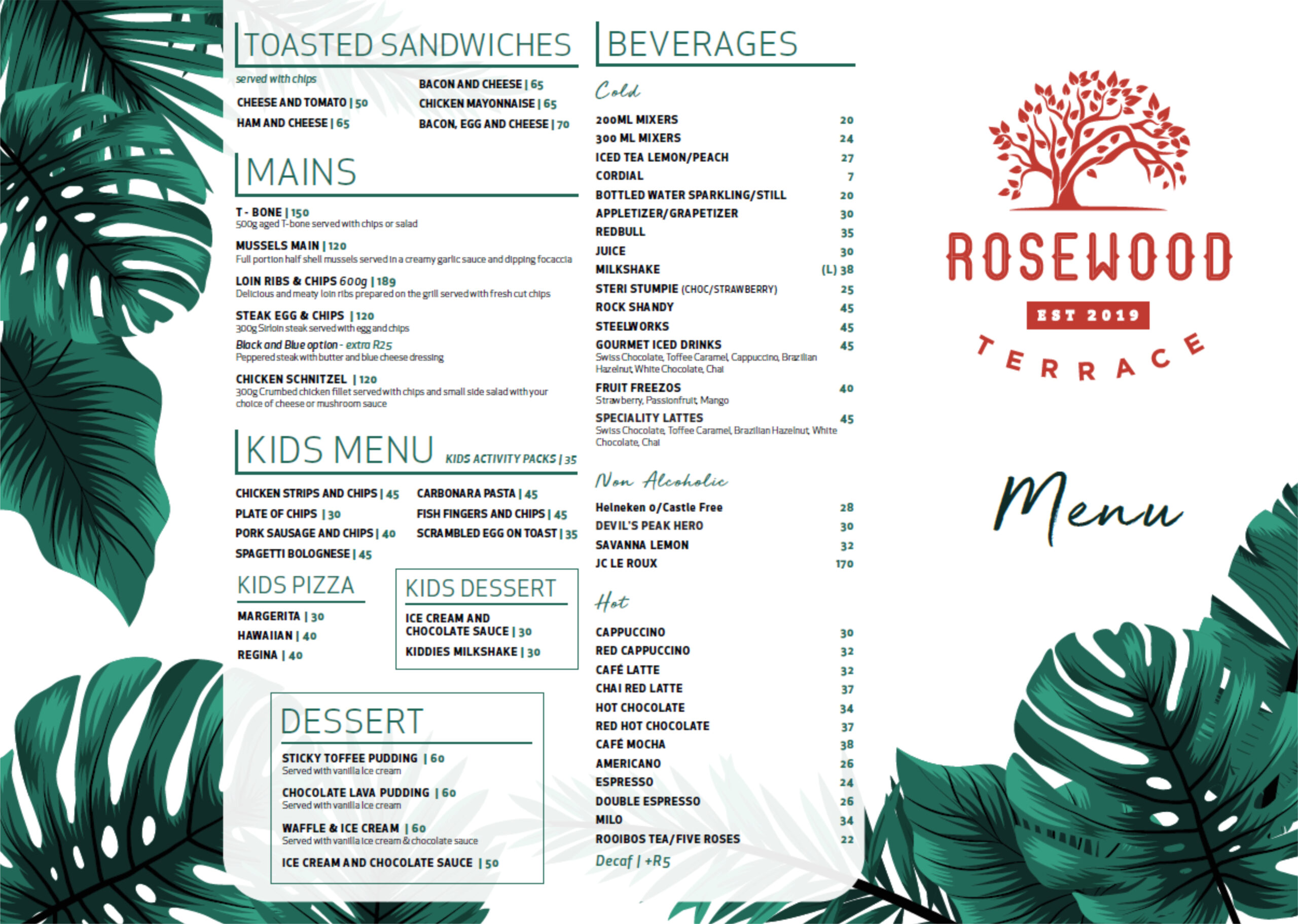 Menu – Rosewood Terrace